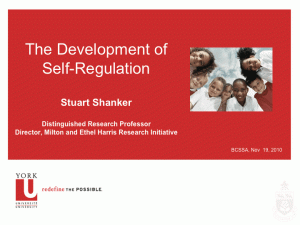 Dr. Stuart Shanker and Self-Regulation